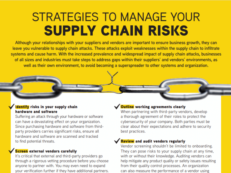 STRATEGIES TO MANAGE YOUR SUPPLY CHAIN RISKS - BoomTech IT, Inc.